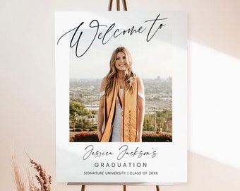 Graduation Party Welcome Sign With Picture, Graduation Photo Collage ...