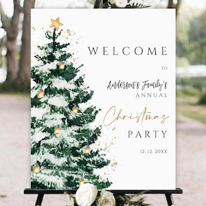 Christmas Welcome Sign, Welcome Poster, Christmas Party Welcome Sign ...