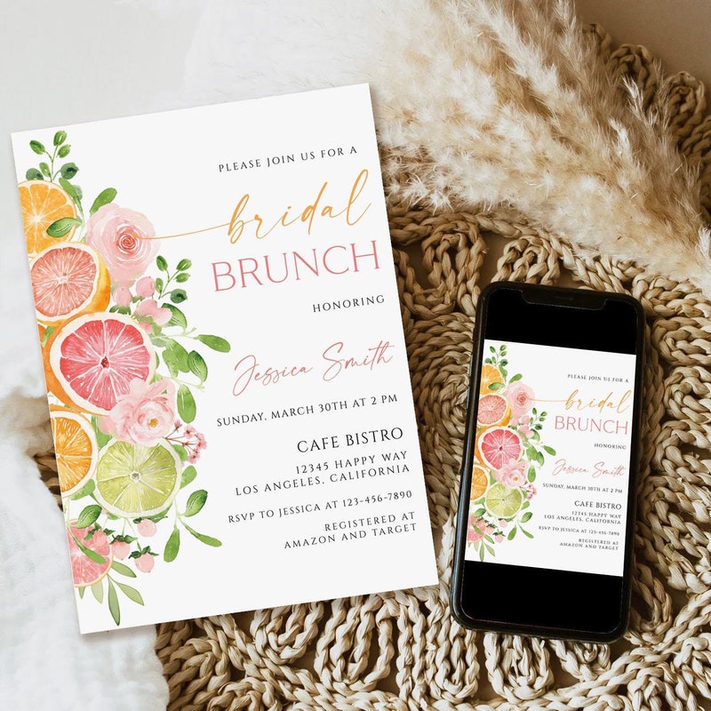 Citrus Wedding Invitation - Etsy