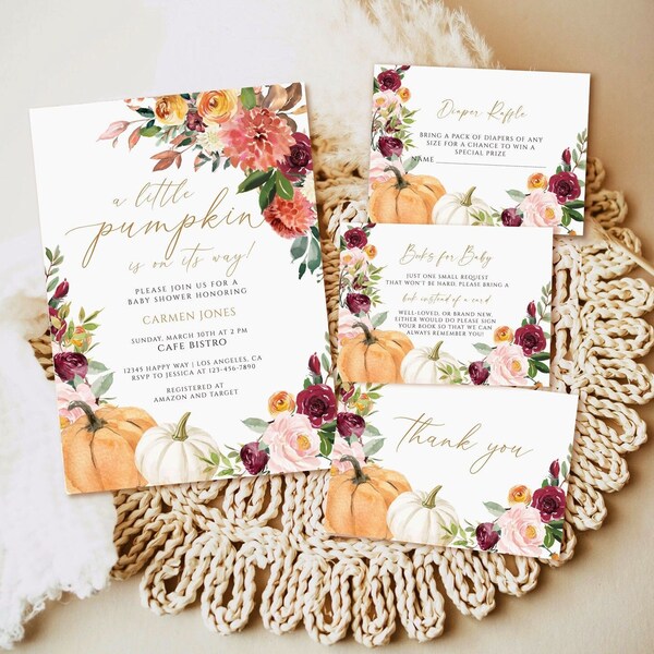 Little Pumpkin Baby Shower Invitation - Etsy