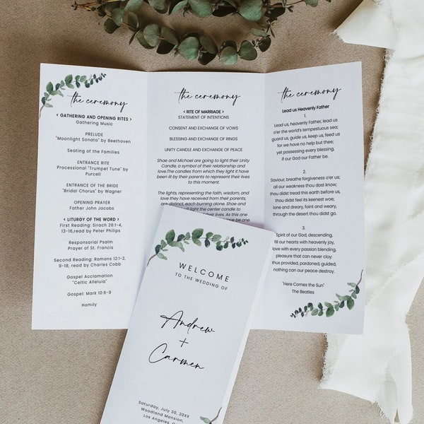 Wedding Order of Service Minimalist - Etsy UK