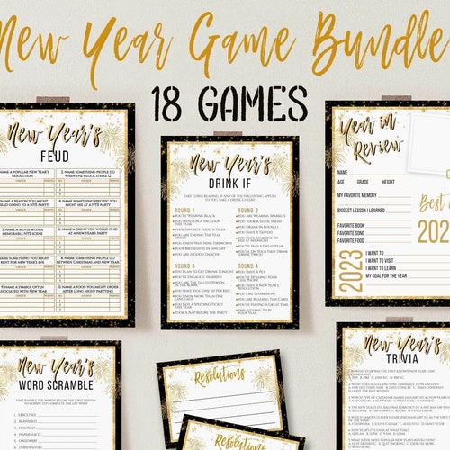 New Years Games Printable New Year's Eve Game Bundle New - Etsy