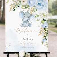 Boy Elephant Clip Art, Watercolor Very Cute Little Peanut, Blue Gray ...