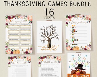 10 Printable Thanksgiving Party Games Thanksgiving Dinner - Etsy
