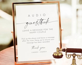 Audio Guest Book Sign, Telephone Guestbook, Leave a Message, Wedding ...