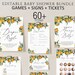 Orange Baby Shower Game Bundle, Editable Baby Shower Games Printable ...