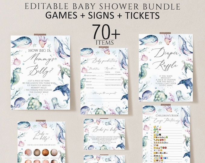 Under the Sea Baby Shower Games, Baby Shower, Under the Sea, Baby Whale ...