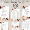 Editable Fall Bridal Shower Games, Boho Fall Pumpkin Bridal Shower Game ...