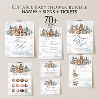 Winter Woodland Animals Baby Shower Game Package 8 Printable Winter ...