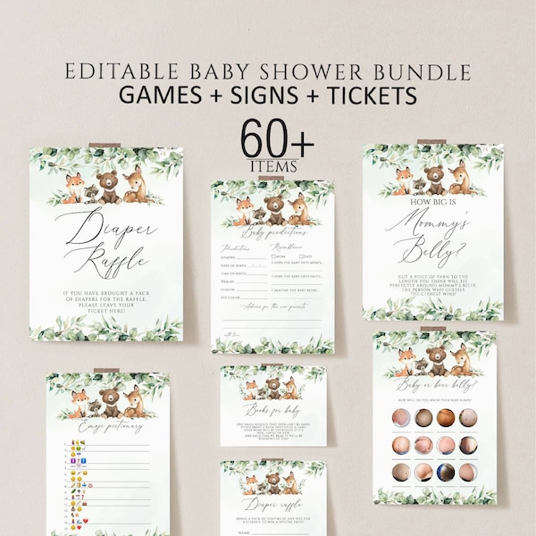 Woodland Baby Shower Games - Etsy