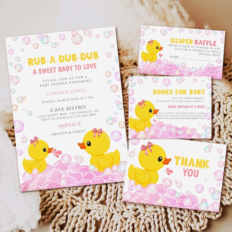 Pink Rubber Duck Set - Etsy UK