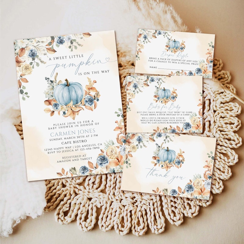 Pumpkin Baby Shower Invites - Etsy