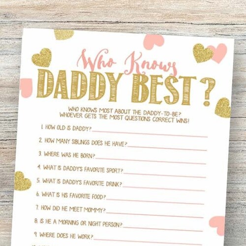 Who Knows Daddy Best Game How Well Do You Know Daddy Daddy - Etsy