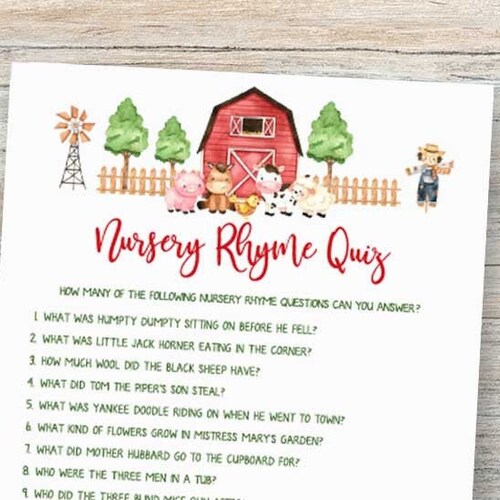 Farm Baby Shower Games Package Printable INSTANT DOWNLOAD | Etsy