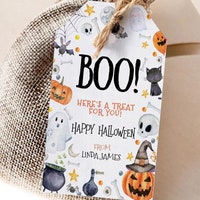Halloween Trick or Treat Tags, Printable Halloween Gift Tags, Funny ...