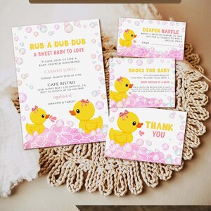 Pink Rubber Ducky Baby Shower Welcome Sign, Printable Baby Shower ...