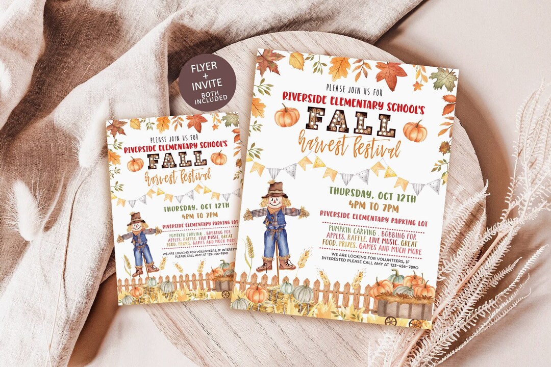 Fall Festival Invitation, Church Fall Festival Invite, Harvest Festival ...