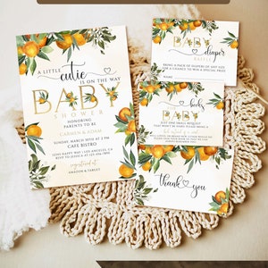 Orange Baby Shower Game Bundle, Editable Baby Shower Games Printable ...