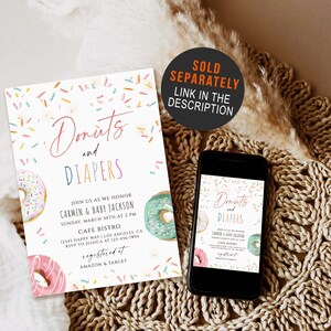 Editable Donut Welcome Sign Girl Donut Party Table Sign Donut Baby ...