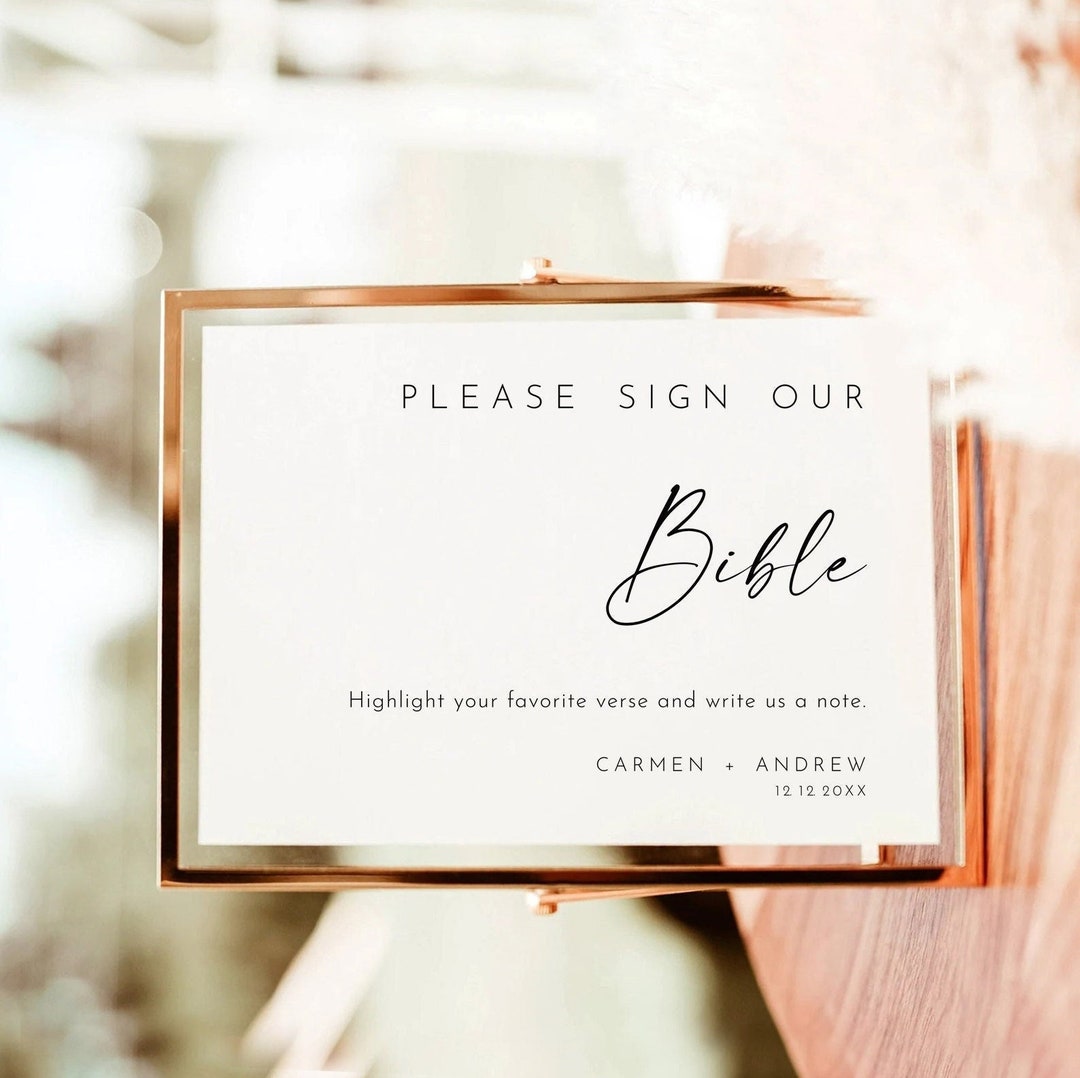 Please Sign Our Bible, Wedding Signs, Wedding Decor Sign, Wedding ...