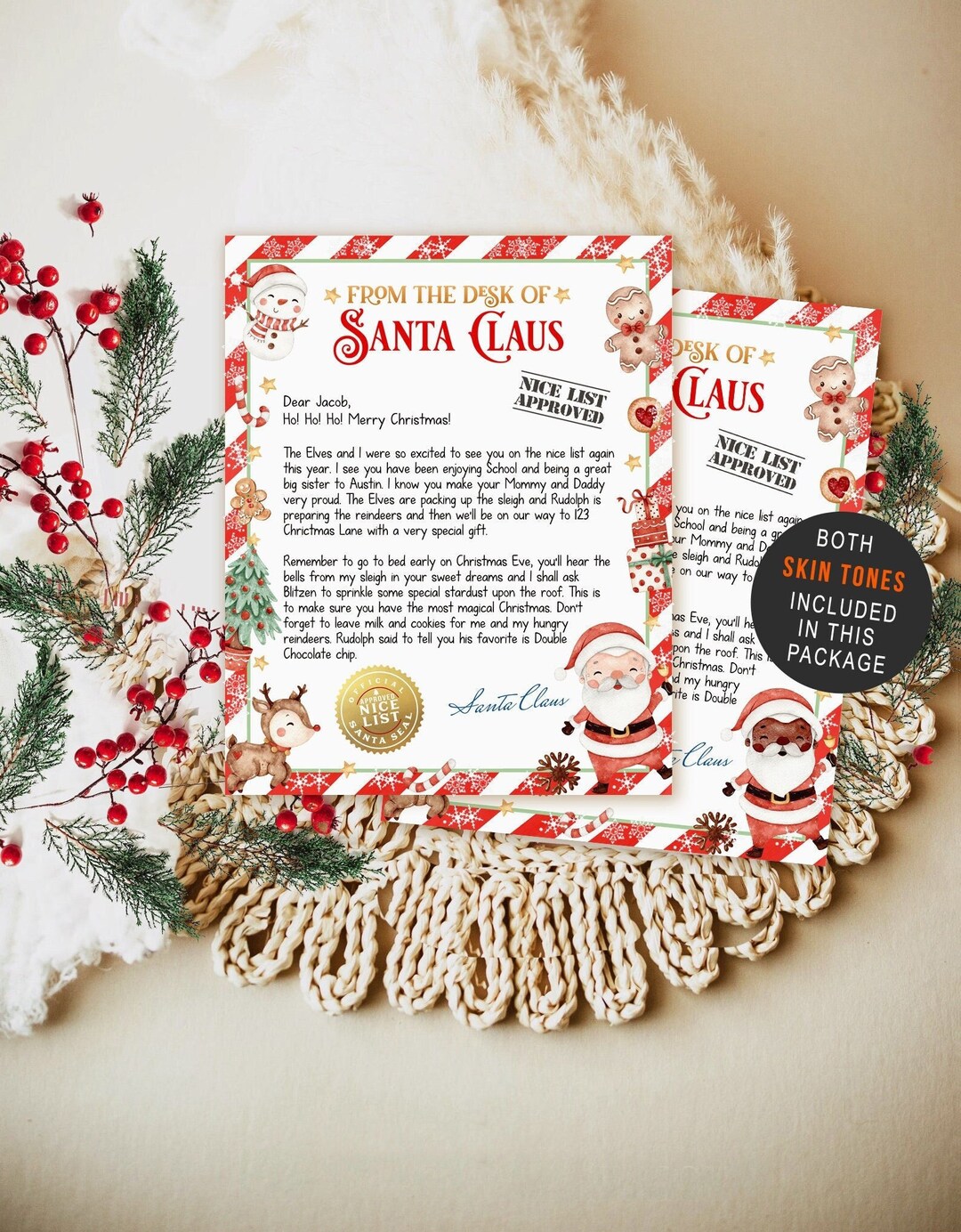 Editable Official Letter From Santa Claus, Letter From the Desk of ...