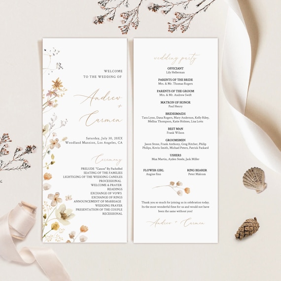 Wedding ceremony program template 60 photos - Astyledwedding.com