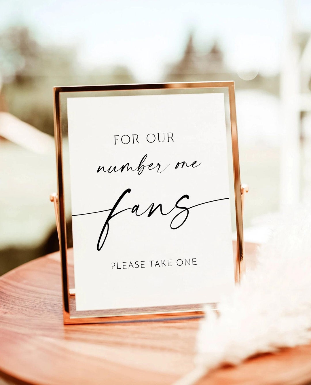 Wedding Fan Sign Template, for Our Number One Fans, Minimalist Wedding ...