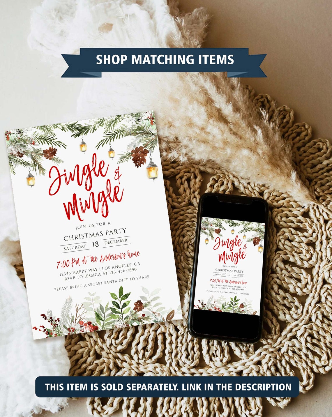 Digital Christmas Invitation, Electronic Christmas Invite, Christmas ...