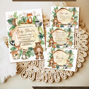 Woodland Baby Shower Bingo Game Cards (instant Digital Download) - Etsy
