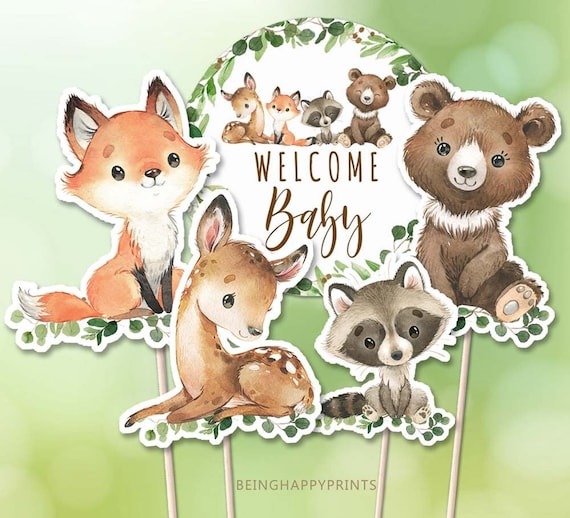 Printable Woodland Animals Centerpieces Woodland Baby Shower - Etsy