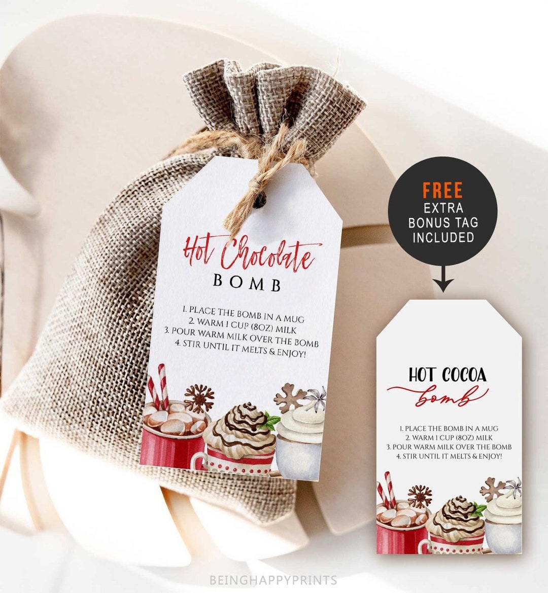 Hot Chocolate Bomb Tag, Editable Hot Chocolate Bomb Tag, Printable Hot ...