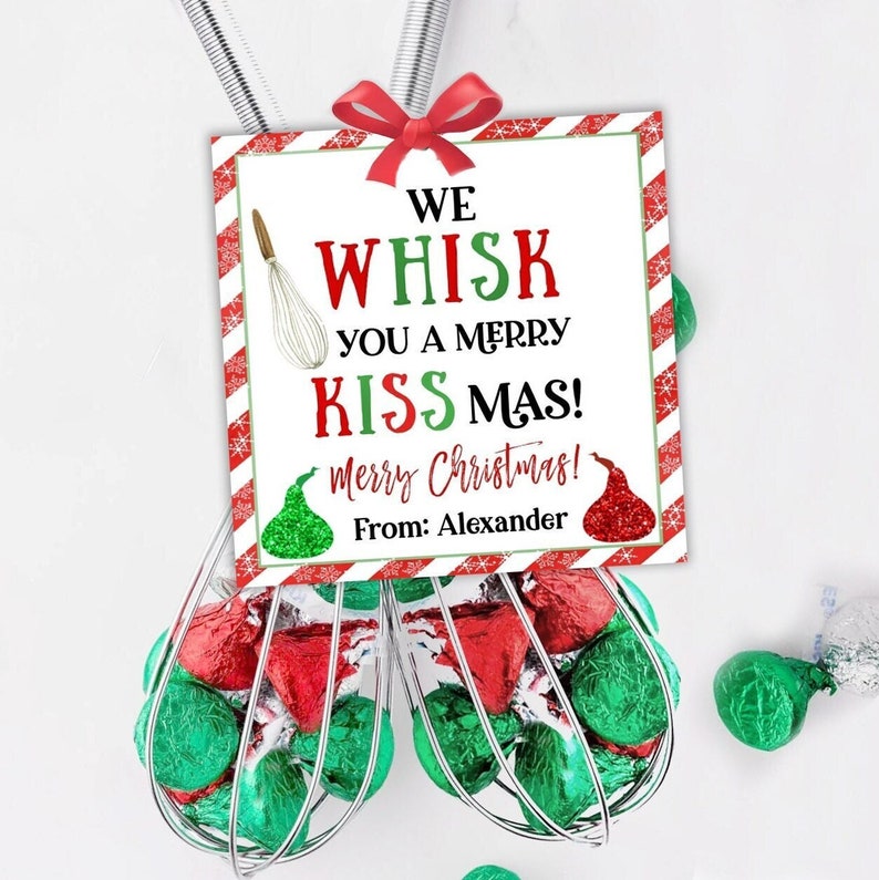 We Whisk You A Merry Kissmas Printable Tags, Christmas Printable Tags ...
