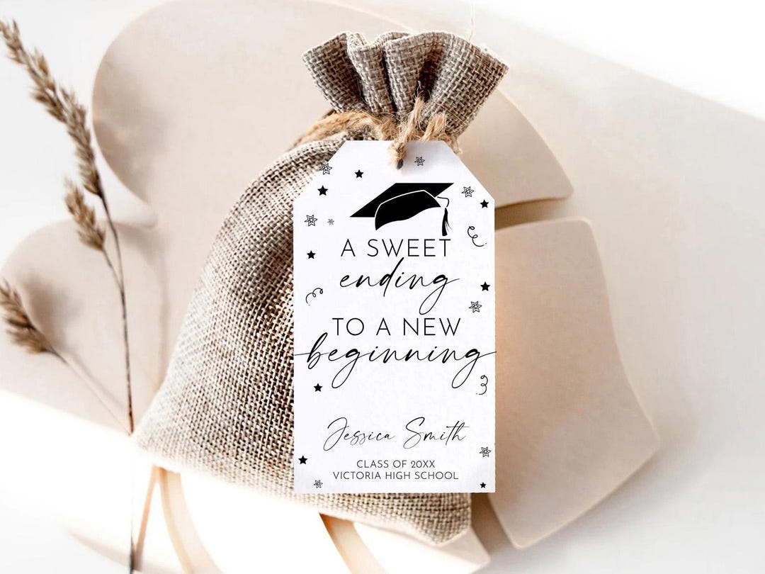 Graduation Favor Tag Template, Printable Grad Party Gift Tag, Sweet ...
