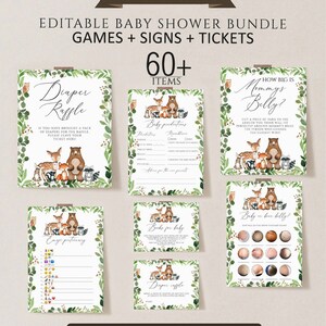 Woodland Baby Shower Bingo Game Cards (instant Digital Download) - Etsy