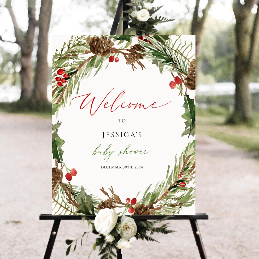 Baby It's Cold Outside Welcome Sign, Editable Winter Baby Shower ...