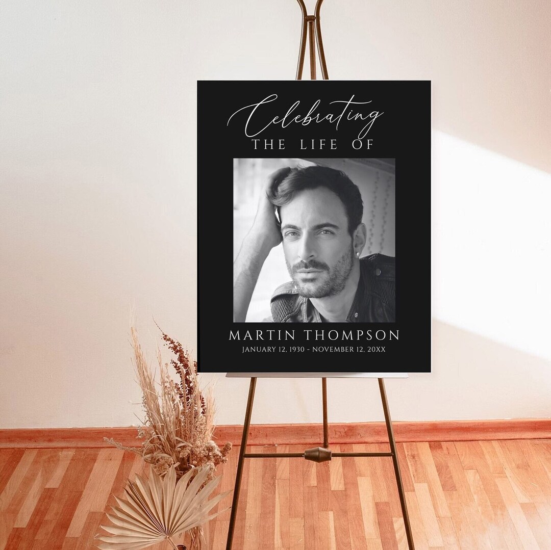 Funeral Memorial Sign, Celebration of Life, in Loving Memory Sign ...