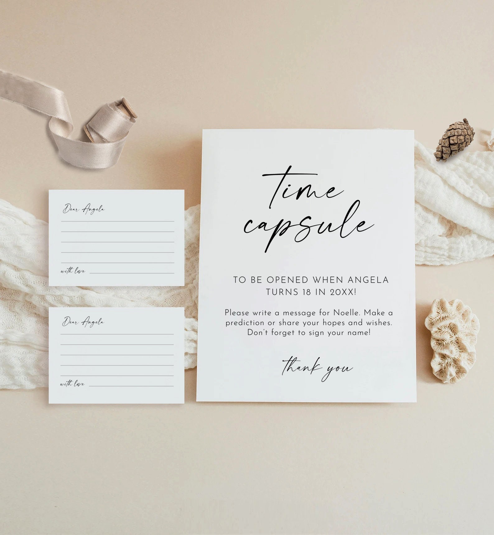 Time Capsule Template Time Capsule First Birthday Time - Etsy