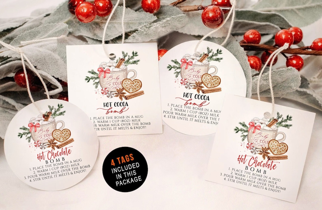 Hot Chocolate Bomb Tag, Editable Hot Chocolate Bomb Tag, Printable Hot ...