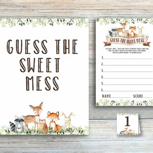 Guess the Sweet Mess Baby Shower Games Printable Baby Shower Game Dirty ...