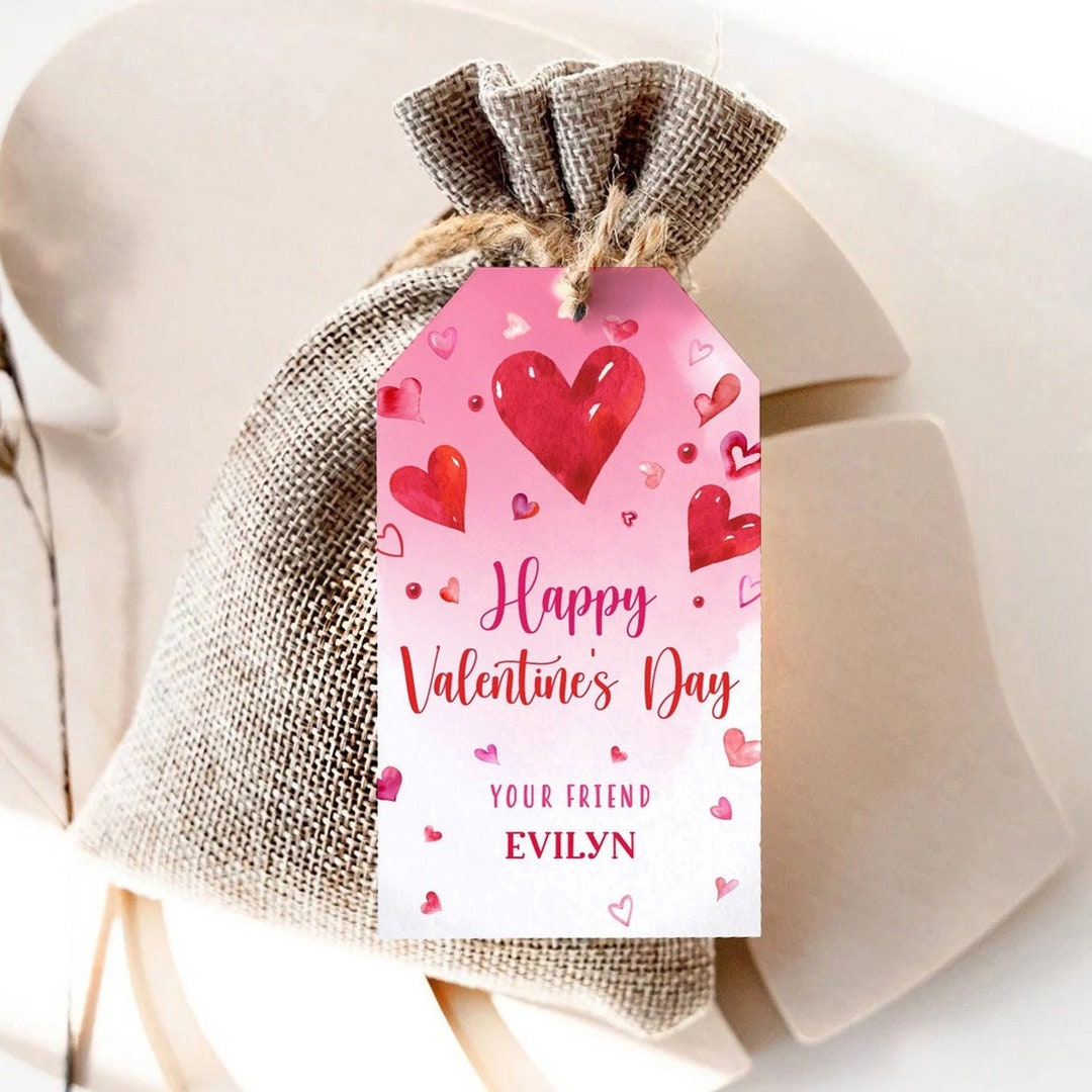 Editable Valentine's Day Tag Printable, Valentine's Day Gift Tag ...