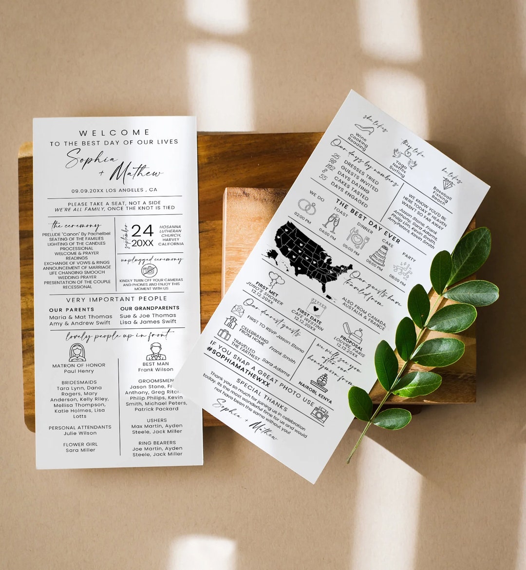 Infographic Wedding Program, Unique Wedding Program, Fun Wedding ...