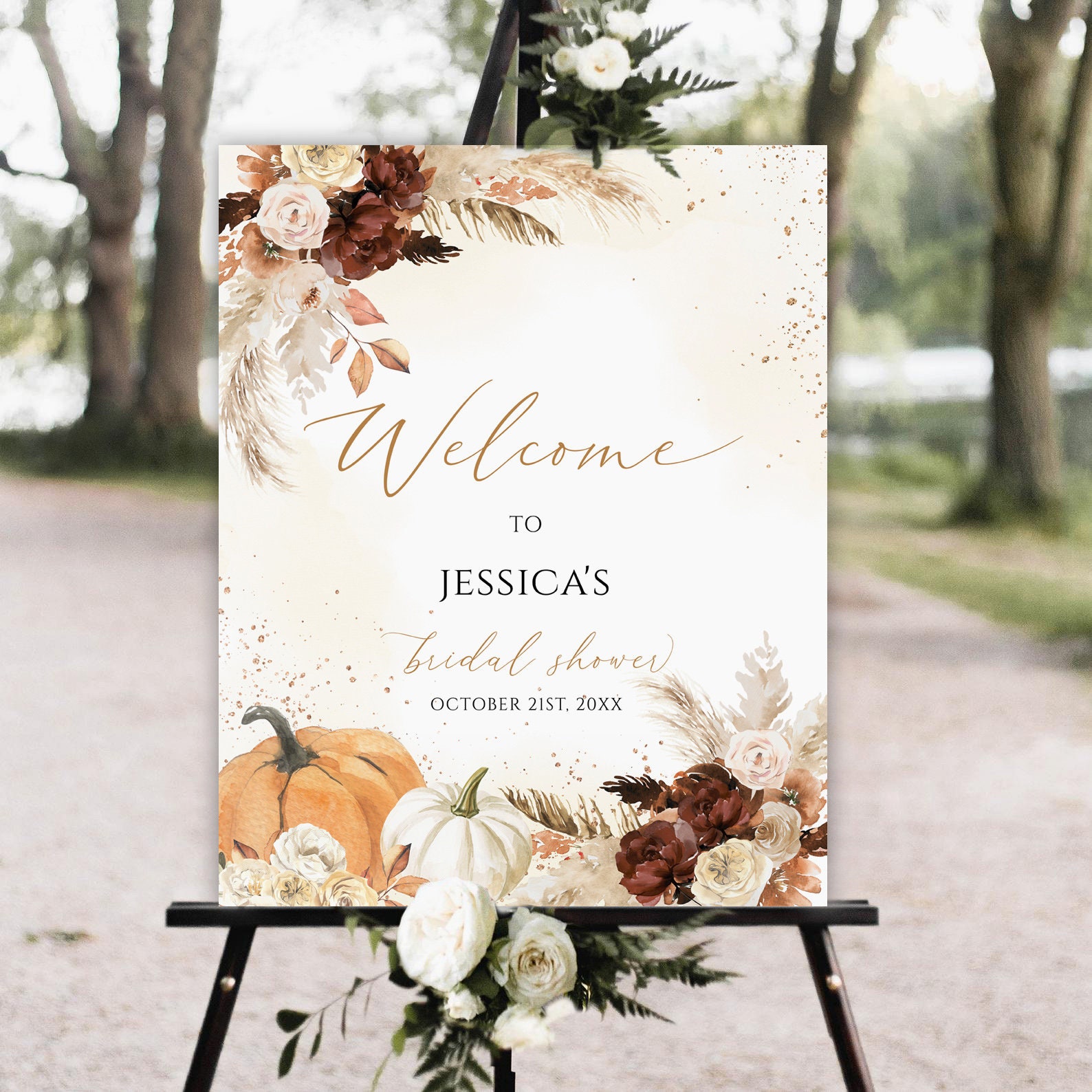 Fall Bridal Shower Welcome Sign Autumn Wedding Welcome Sign - Etsy