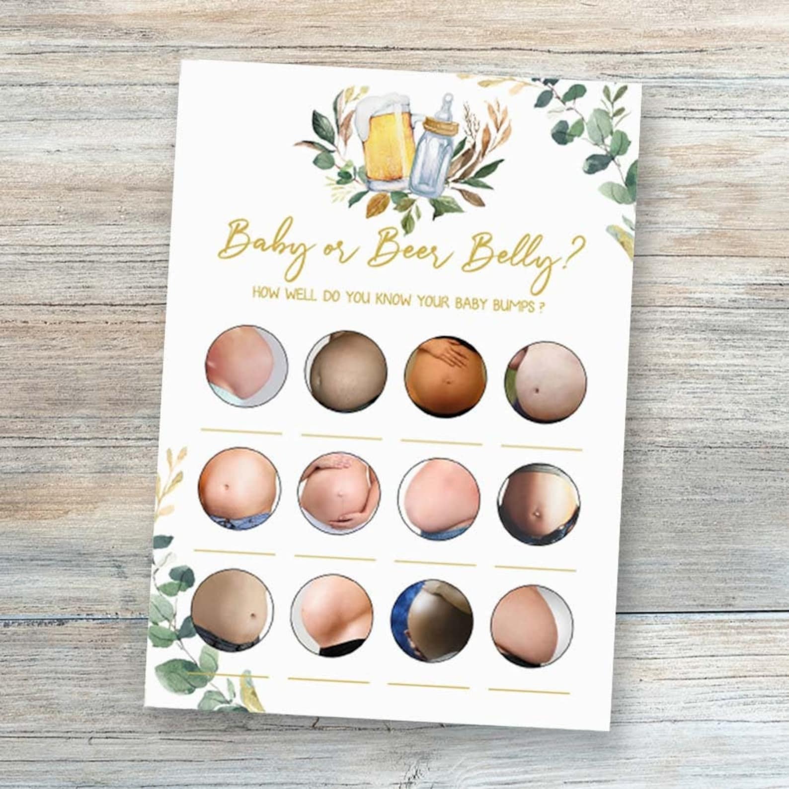Baby or Beer Belly Game, Coed Baby Shower (printable) - Etsy