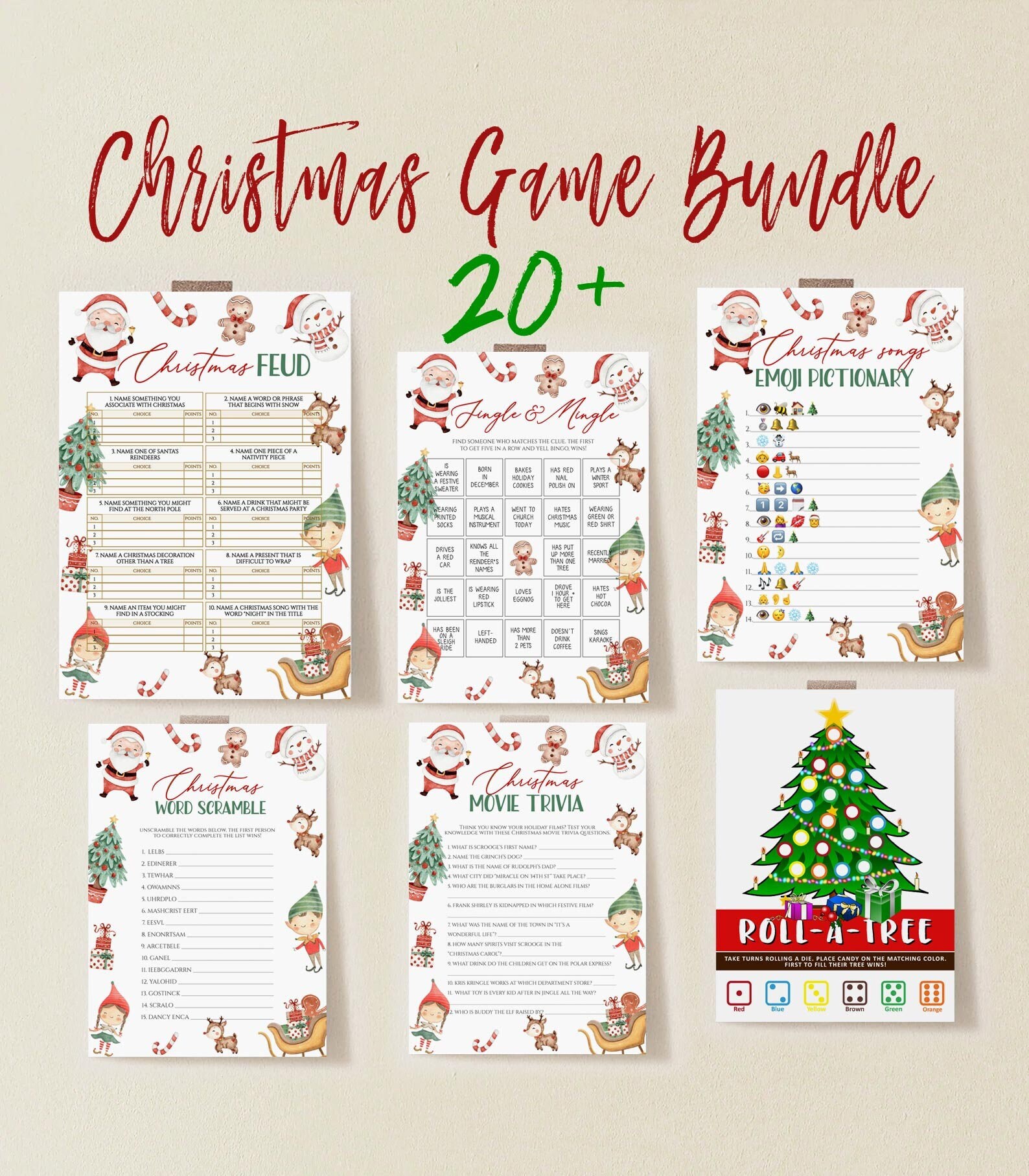 Christmas Family Feud Game, Christmas Games Bundle, Christmas Party ...