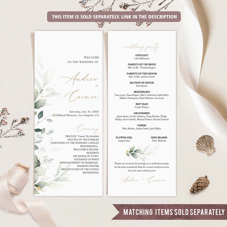 Greenery Wedding Invitation Suite Wedding Invitation - Etsy