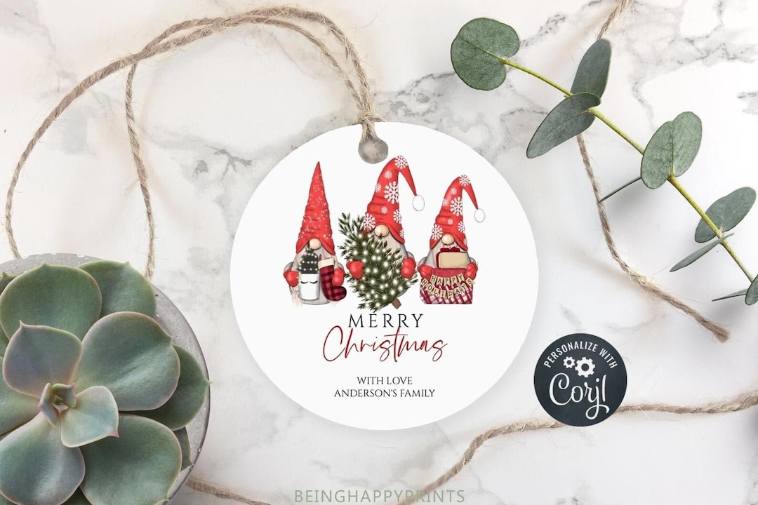 Christmas Gnomes Tag, Holiday Gnomes Gift Tag, Christmas Tag Template ...