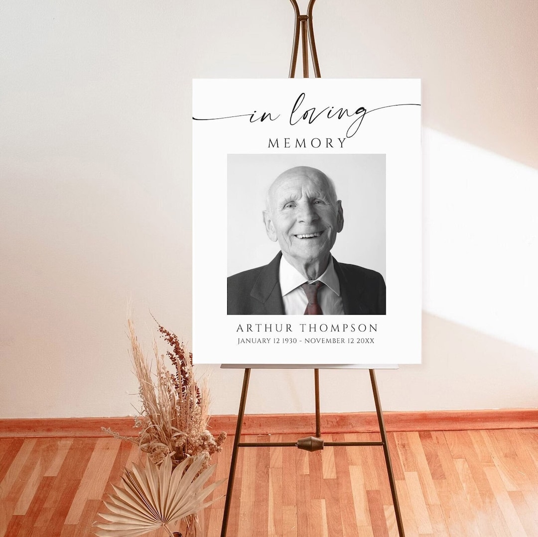 Funeral Memorial Sign, Celebration of Life, in Loving Memory Sign ...