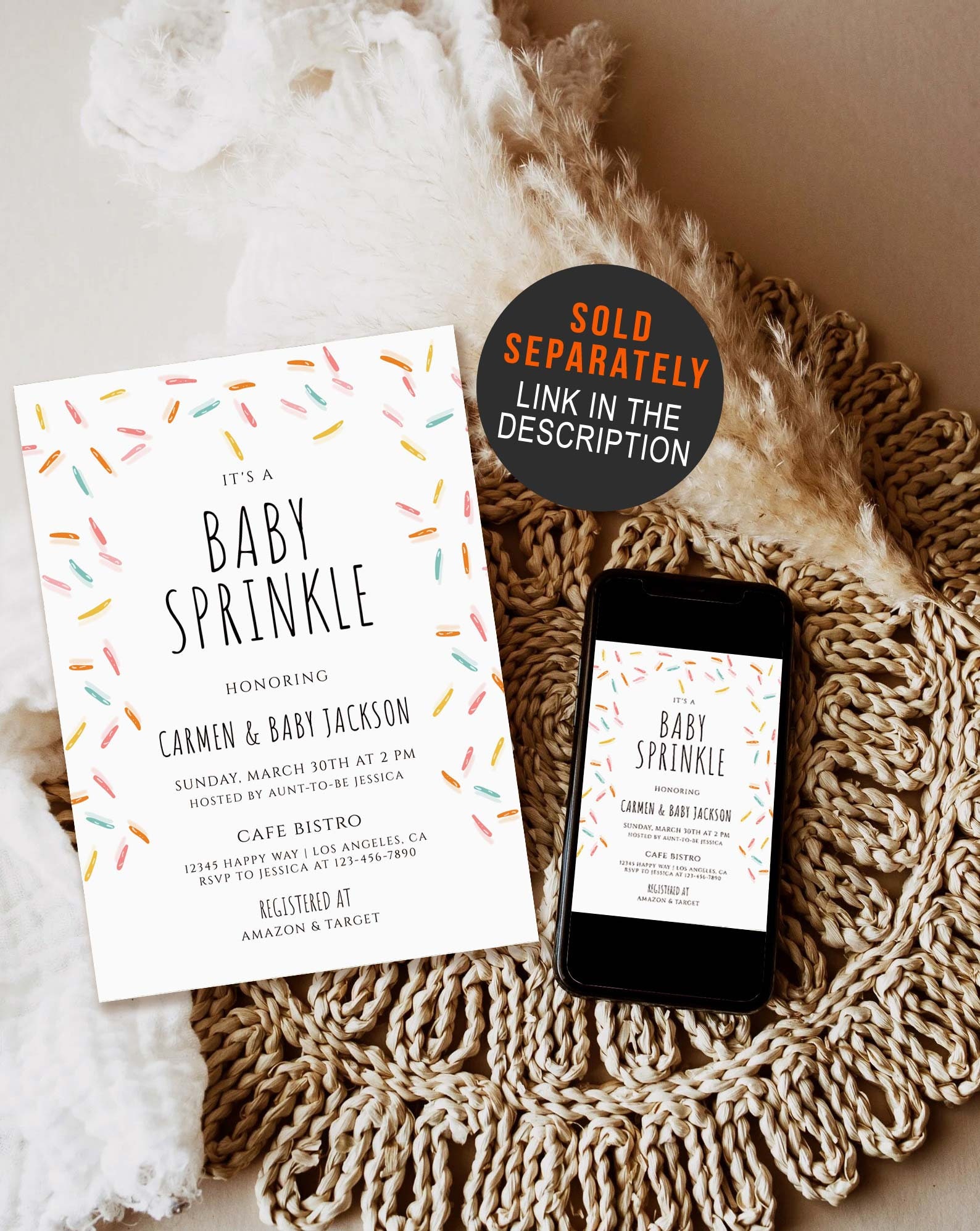 Sprinkle Welcome Sign Template, Confetti Sprinkles Poster Sign, Baby ...