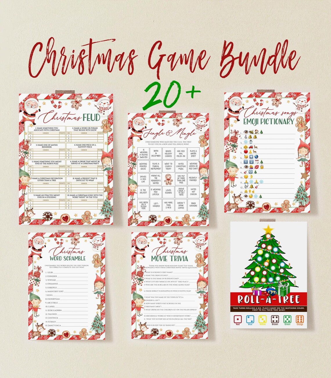 Christmas Games Bundle, Christmas Party Games, Family Christmas Games ...