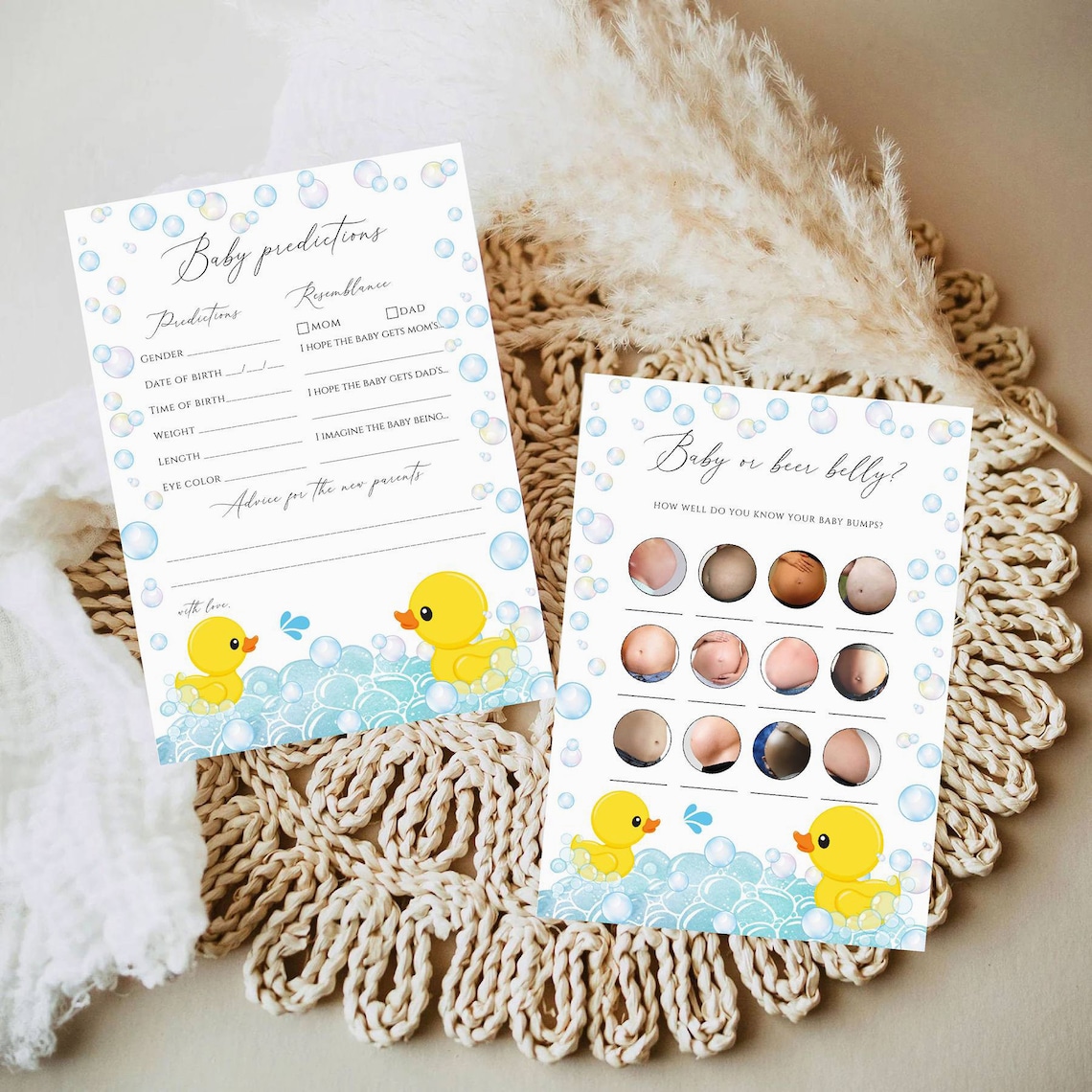 Rubber Duck Baby Shower Games Bundle, 70+ Editable Printable (digital ...